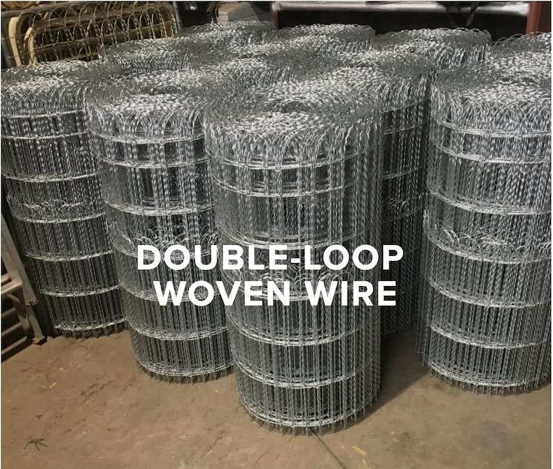 100' X 36" Galvanized Loop Woven Wire Old Fashioned Yard Fence ...