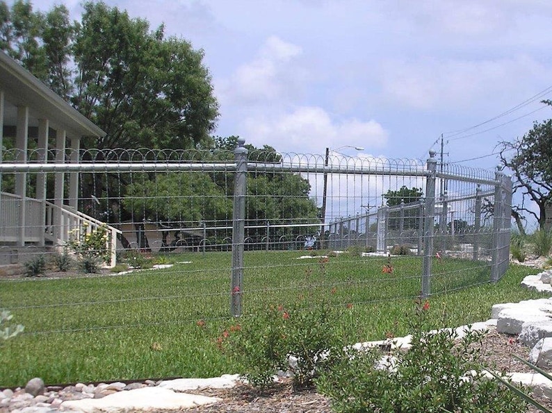50 Ft X 4 Ft Galvanized Loop Woven Wire Old Fashioned Yard Fence ...