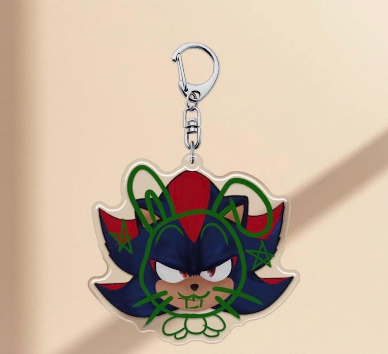 Shadow the Hedgehog Insignia Black Arms Symbol Keychain Sticker Sonic ...