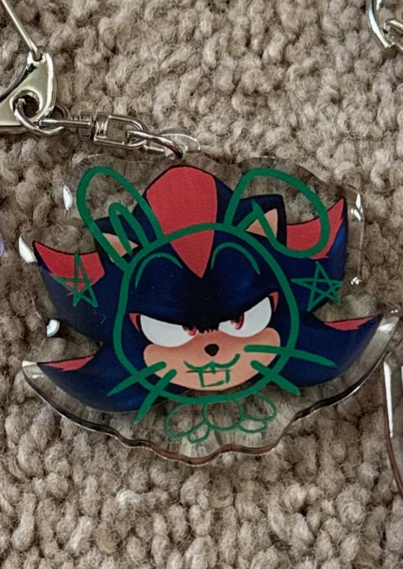 Shadow the Hedgehog Insignia Black Arms Symbol Keychain Sticker Sonic ...