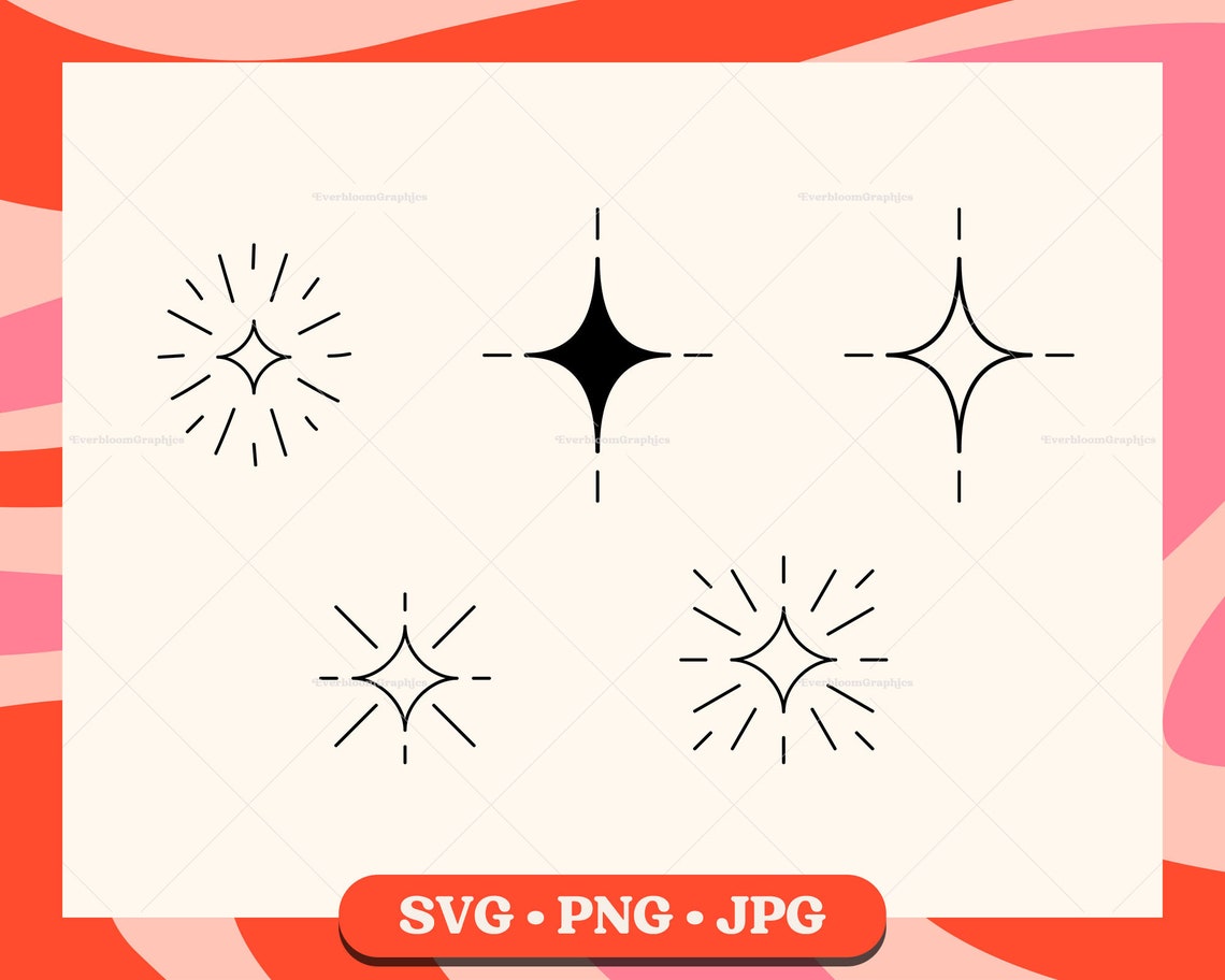 Sparkle Star SVG Bundle 15 Designs Sparkle Stars SVG SVG Files for ...