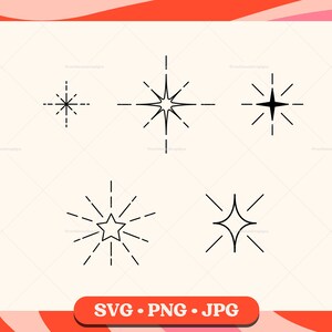 Sparkle Star SVG Bundle 15 Designs Sparkle Stars SVG SVG Files for Cricut Hand Drawn Star Vector ...