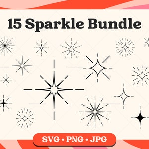 Sparkle Star SVG Bundle 15 Designs Sparkle Stars SVG SVG Files for Cricut Hand Drawn Star Vector ...