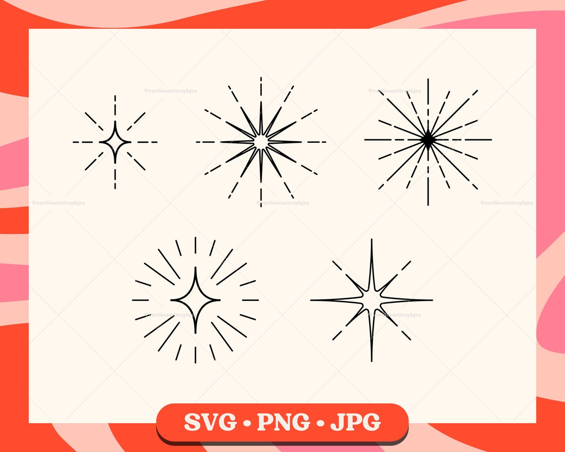 Sparkle Star SVG Bundle 15 Designs Sparkle Stars SVG SVG Files for ...