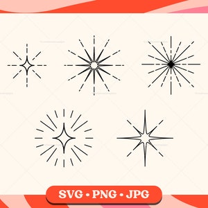 Sparkle Star SVG Bundle 15 Designs Sparkle Stars SVG SVG Files for Cricut Hand Drawn Star Vector ...