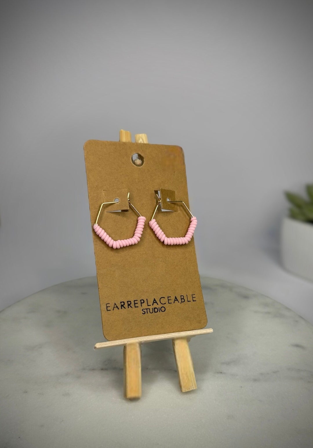 Pink and Gold Hoops, Hot Pink Hoops, Light Pink Hoop Earrings, Polymer ...