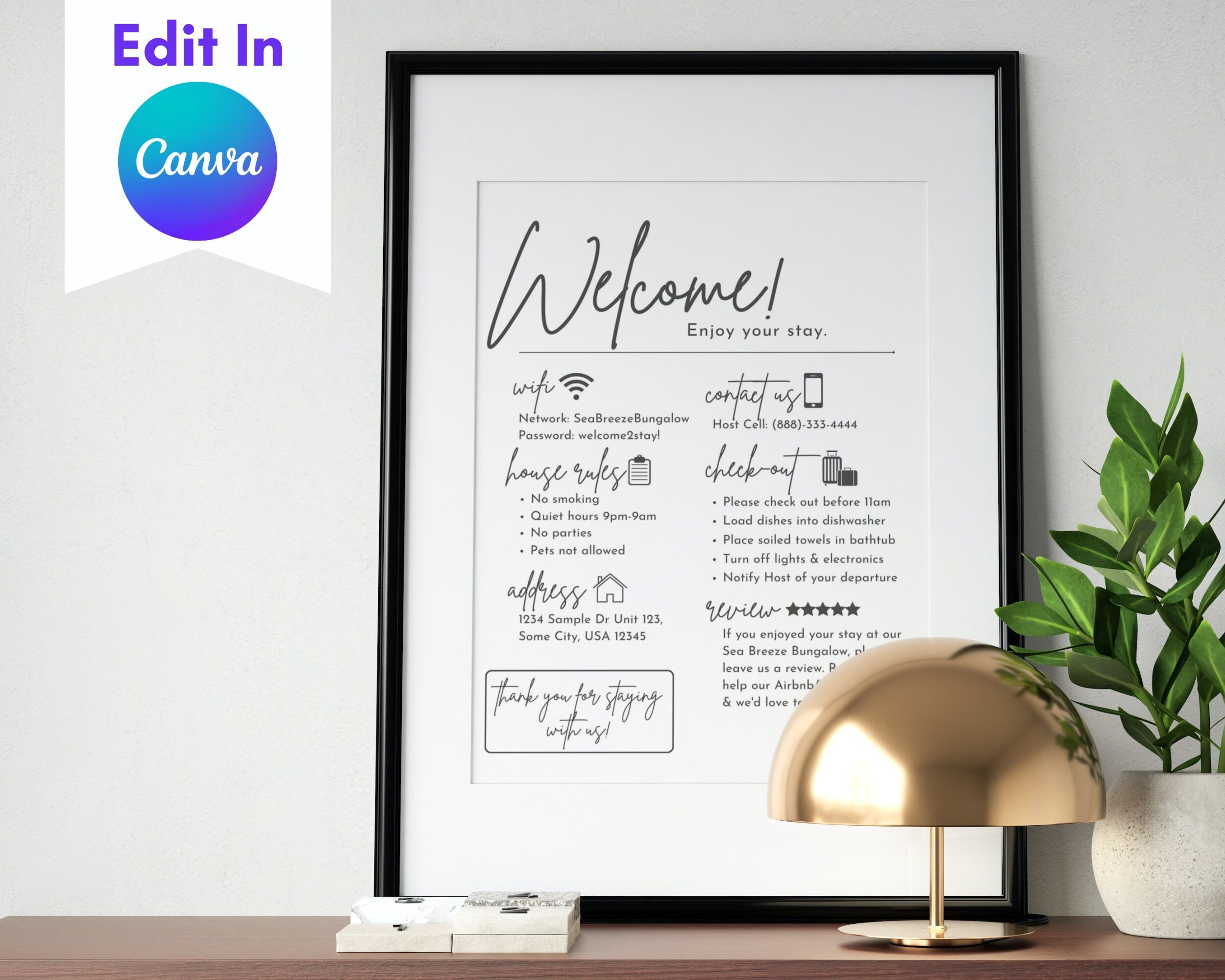 Welcome Sign for VRBO Vacation Rental, VRBO Welcome Letter, Vrbo ...