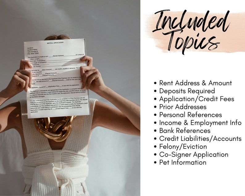 Tenant Screening, Rental Application, Rental Questionnaire, Vacation ...