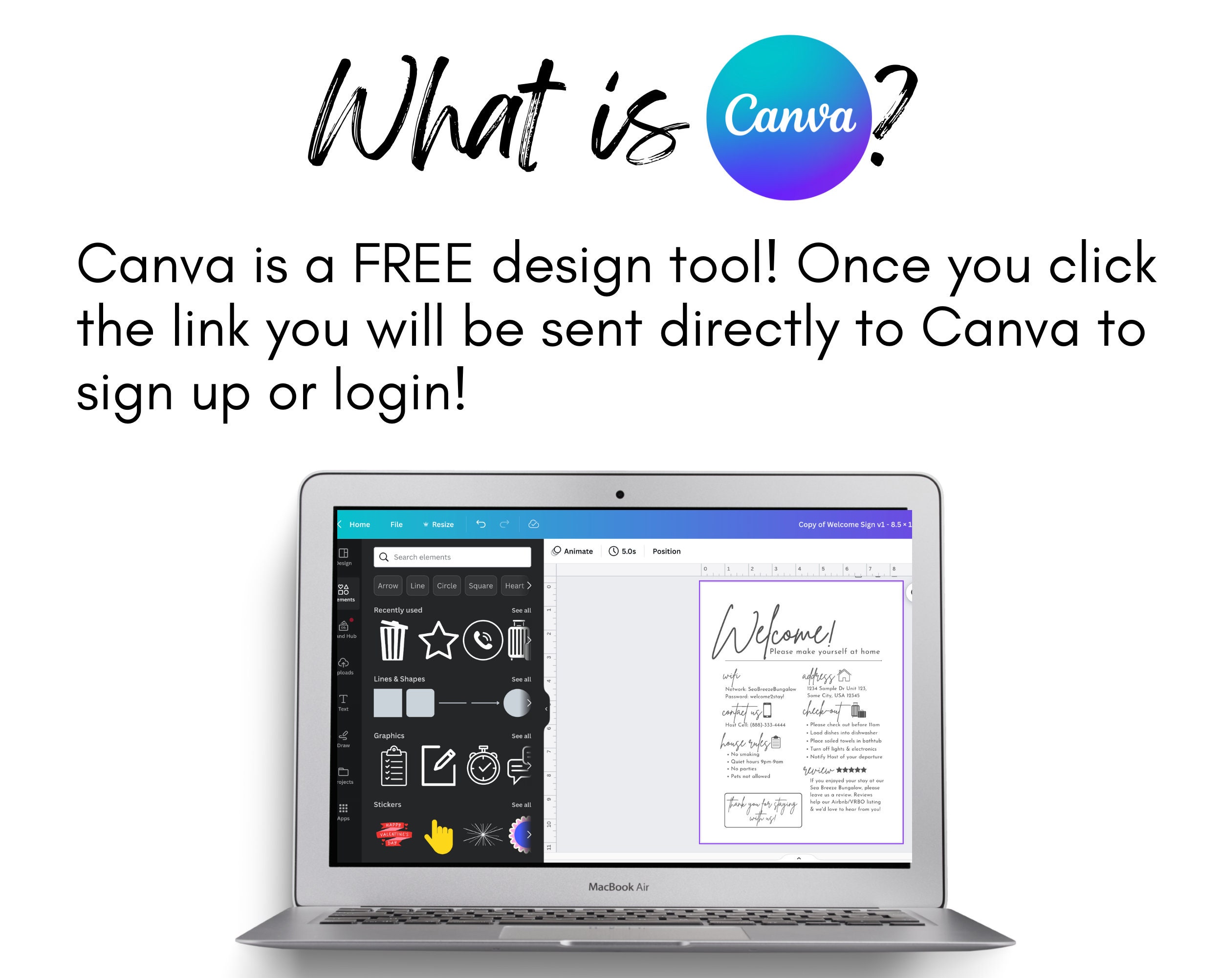 VRBO Template for Welcome Sign VRBO Sign for VRBO Reviews - Etsy