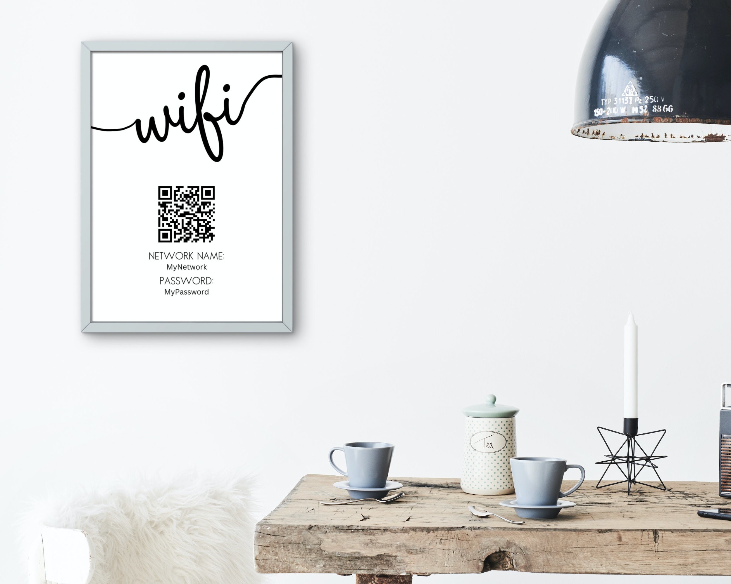 Wifi Password Sign Printable, Wifi QR Code Sign, Wifi Download, Wifi ...