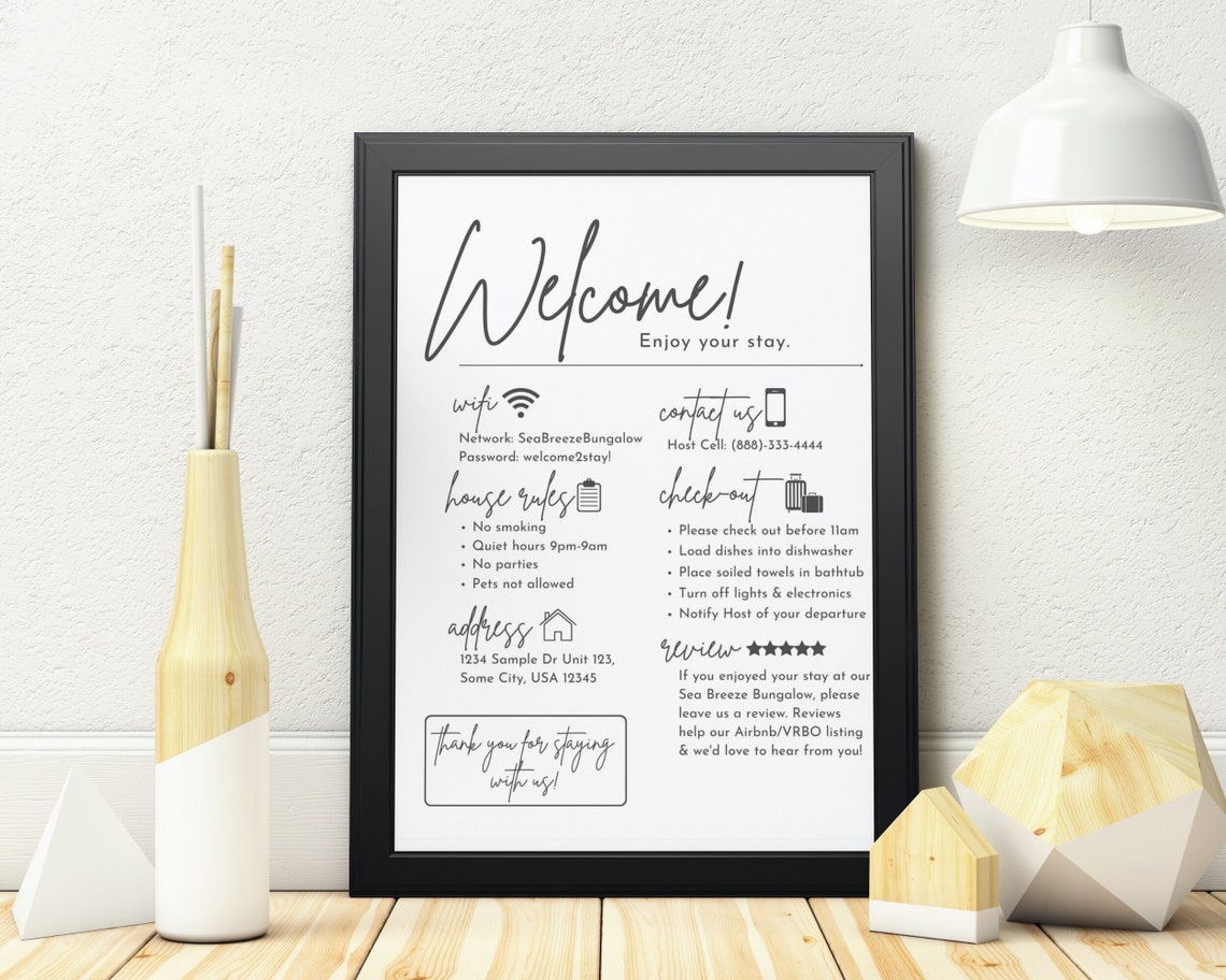 VRBO Welcome Book Template Guide Book Airbnb VRBO Welcome - Etsy