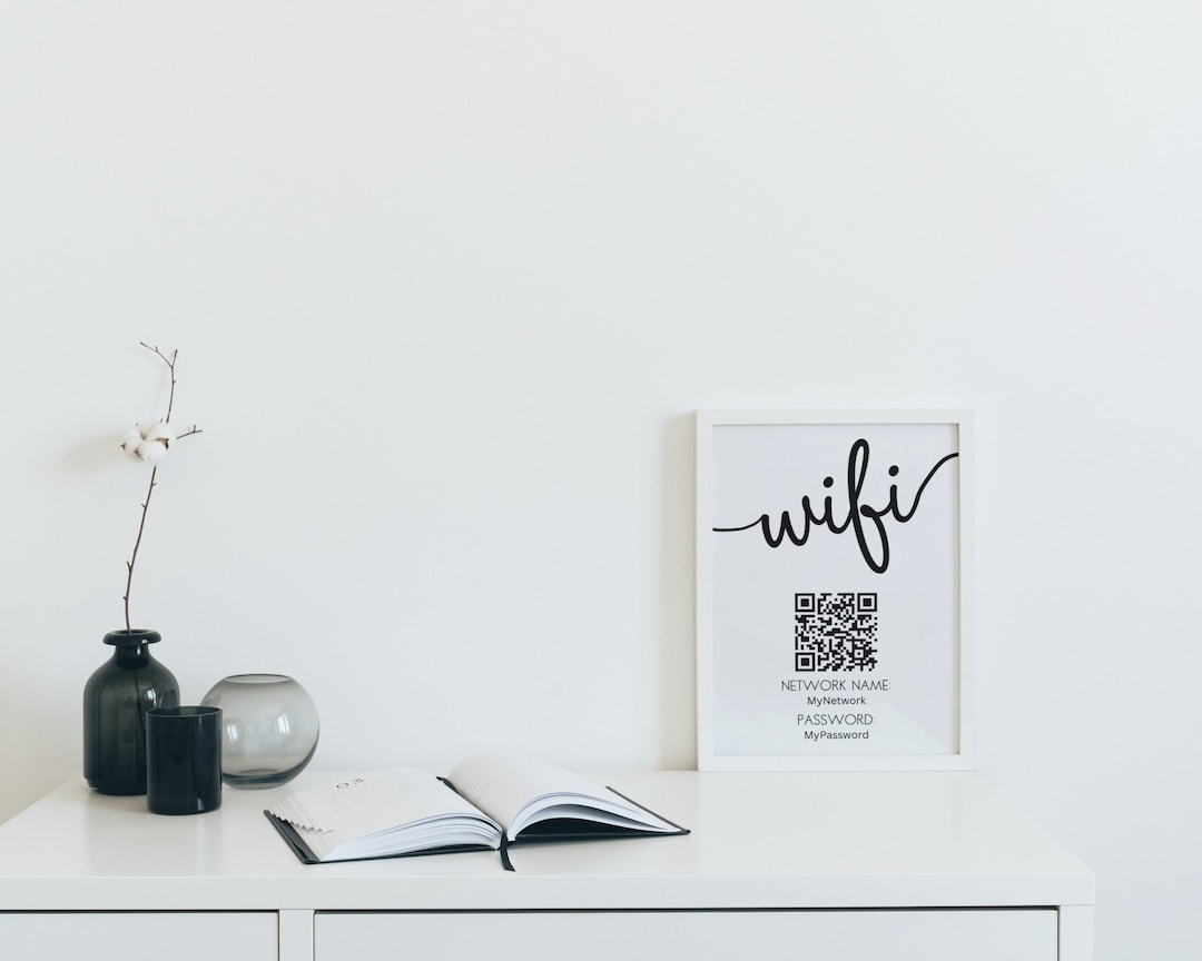 Wifi Password Sign Office, Wifi QR Code Sign Printable, NFC Wifi, Wifi ...