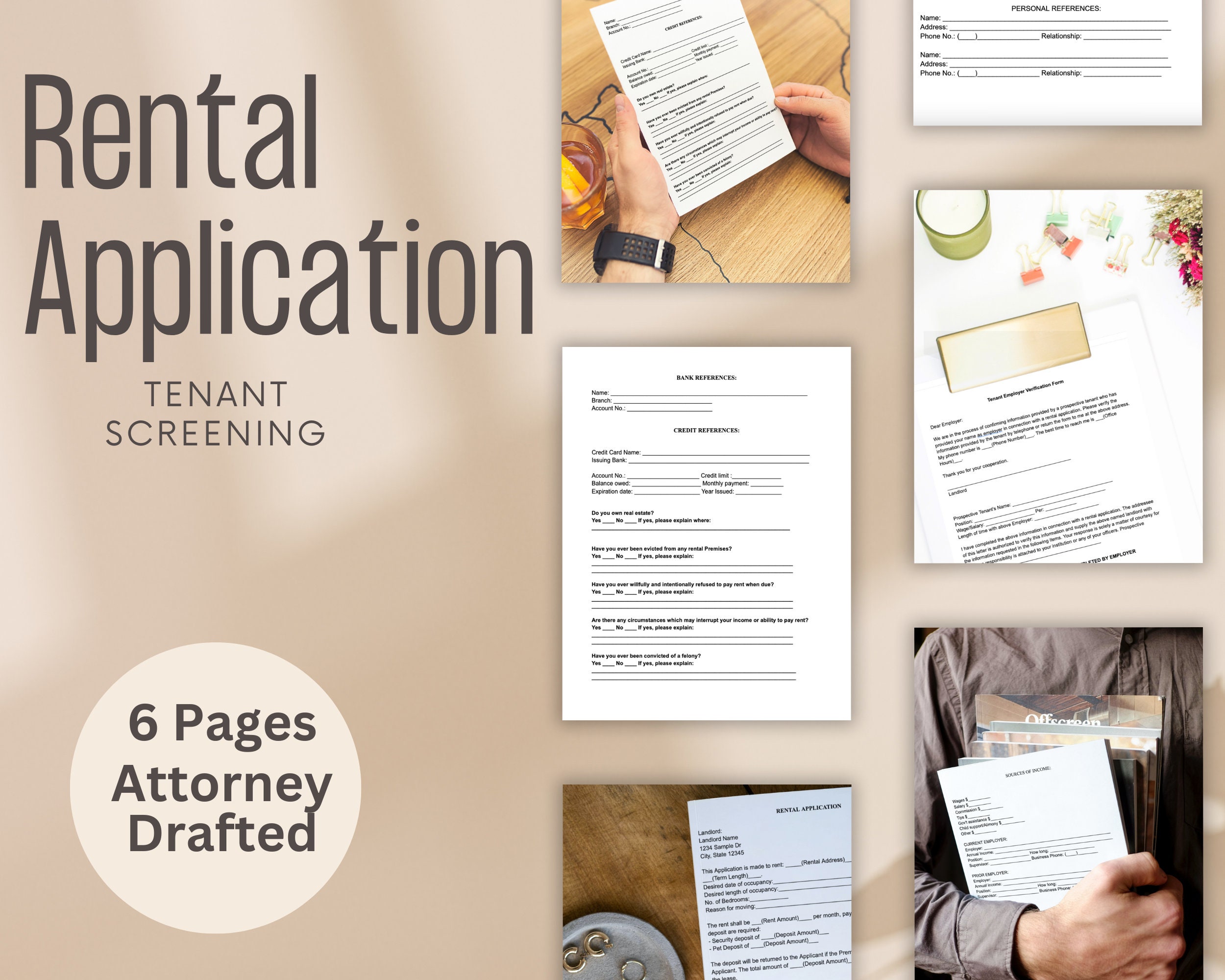Tenant Screening, Rental Application, Rental Questionnaire, Vacation ...