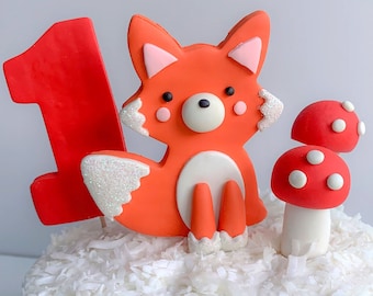 Printable Fox Cake Topper for Baby Shower It's A Girl - Etsy