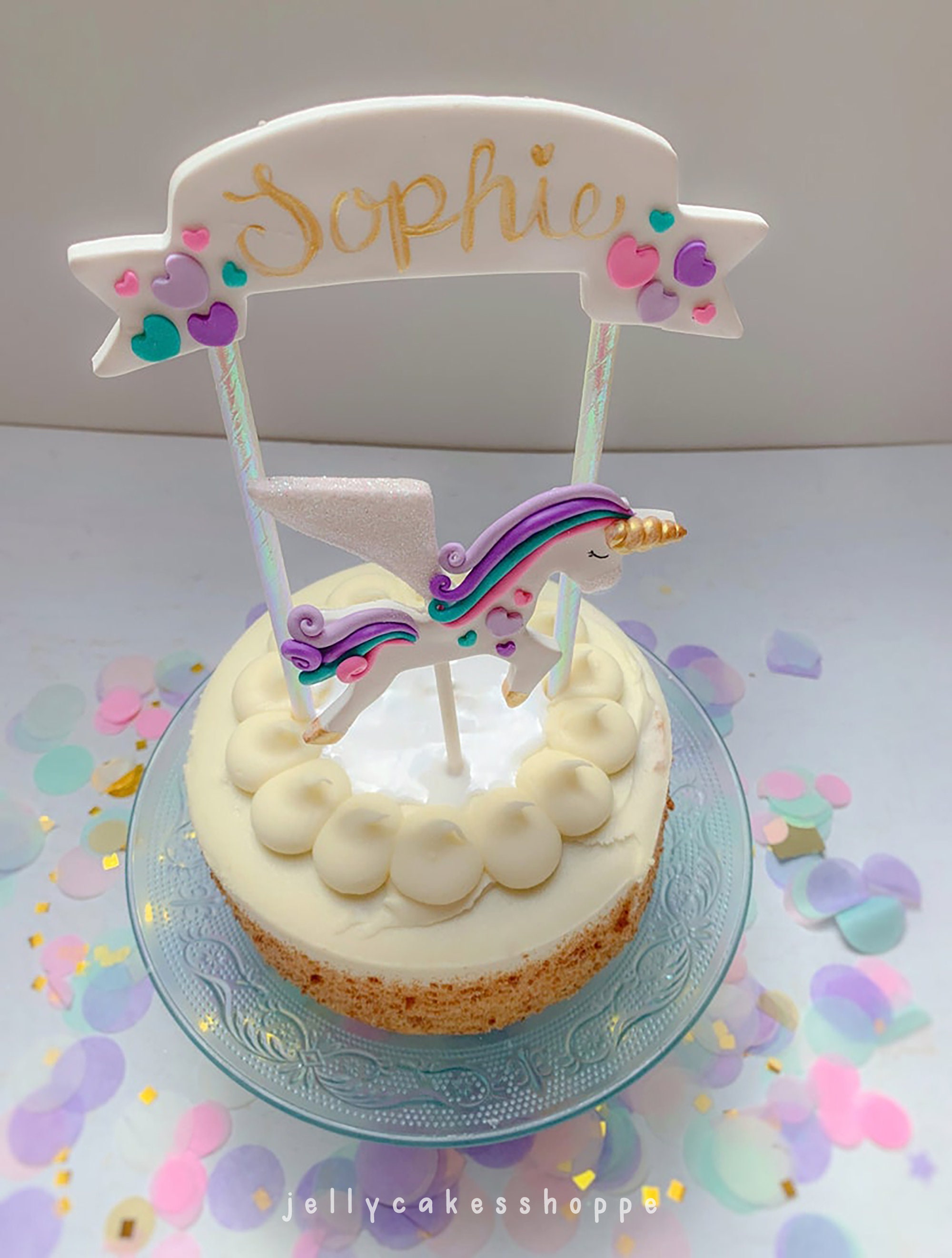 Personalized Unicorn Cake Topper, Non Edible, Pegasus Birthday Cake ...