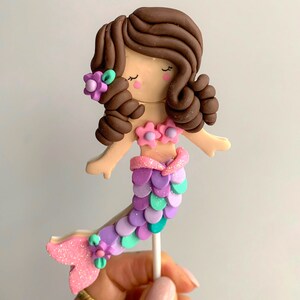 Custom Mermaid Cake Topper, Non Edible, Pastel Mermaid Birthday, Under ...
