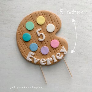 Paint Palette Cake Topper, Art Party Cake Decoration, Nonedible ...