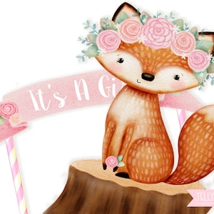 Fox Cake Topper, Woodland Baby Shower, Fox Centerpiece, Personalized ...