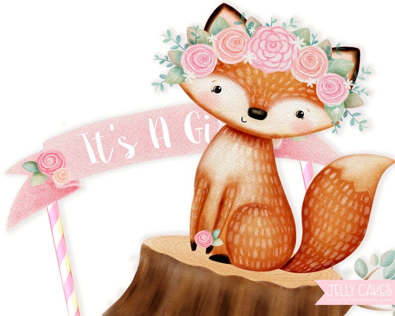 Fox Cake Topper, Woodland Baby Shower, Fox Centerpiece, Personalized ...