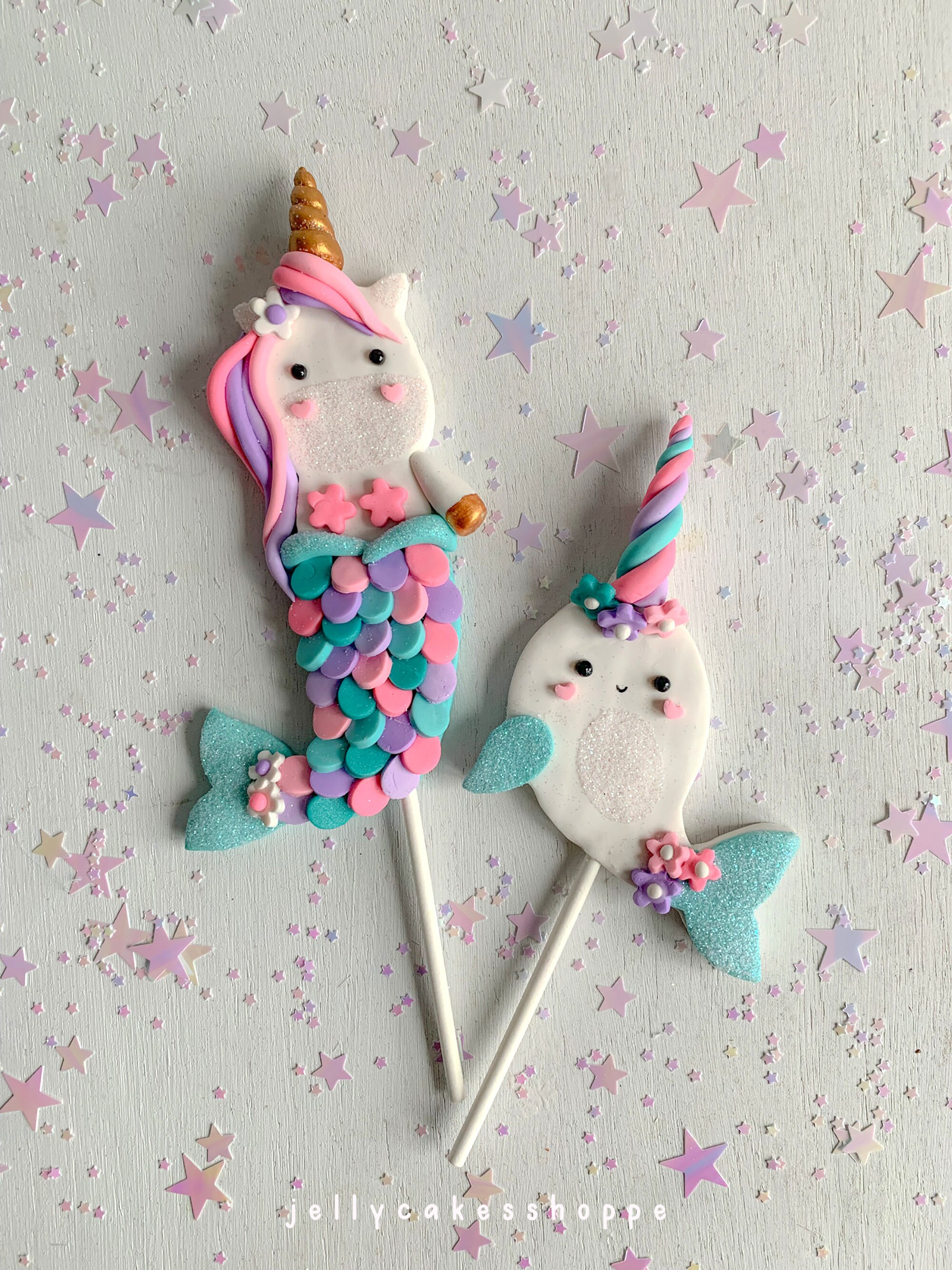 Mermicorn Cake Decorations, Unicorn Mermaid Cake Topper, Nonedible ...