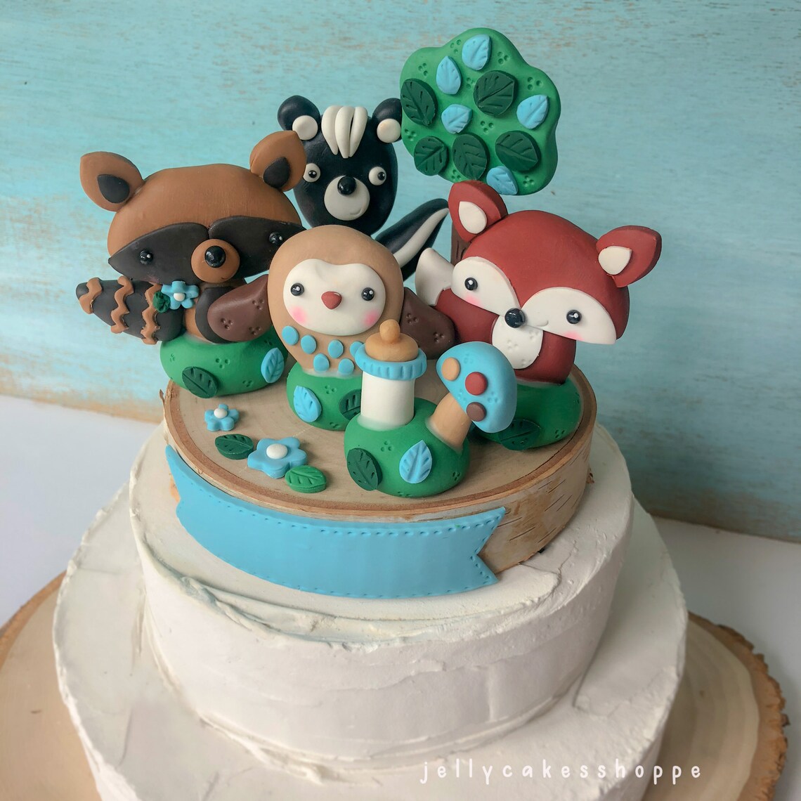 Forest Animals Cake Topper for Boy, Nonedible, Personalized, Woodland ...