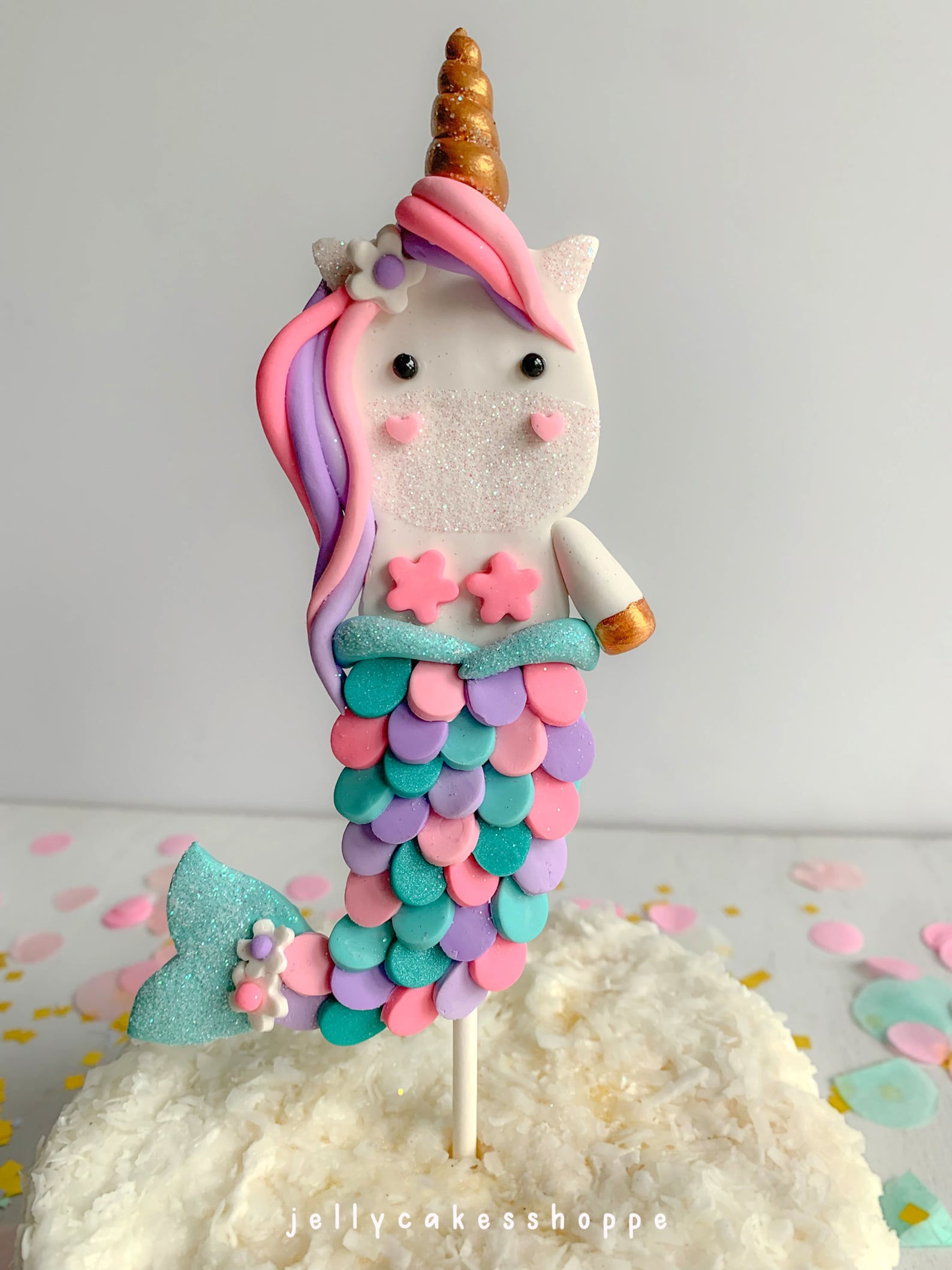 Mermicorn Cake Decorations, Unicorn Mermaid Cake Topper, Nonedible ...