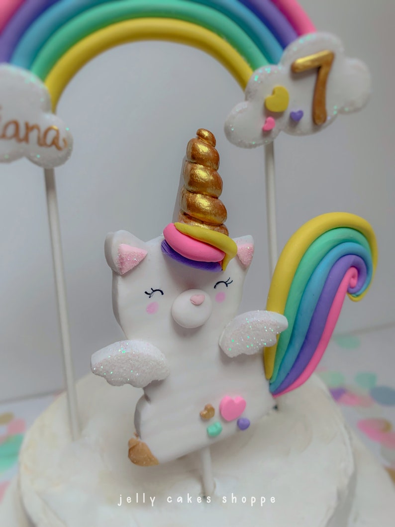 Caticorn Cake Topper Non Edible Cake Topper Personalized - Etsy