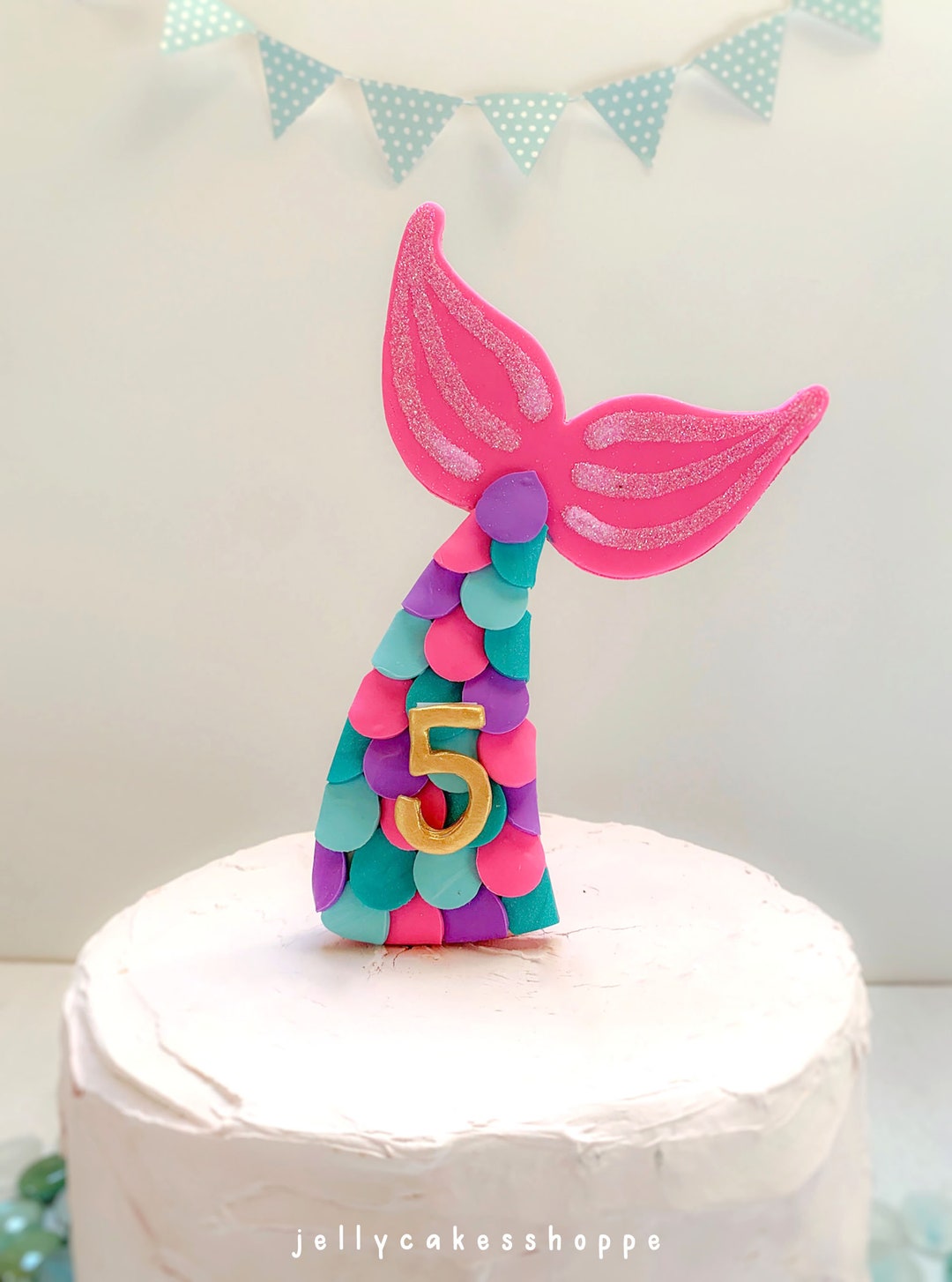 Mermaid Tail Cake Topper, Mermaid Birthday, Non Edible Cake Topper ...
