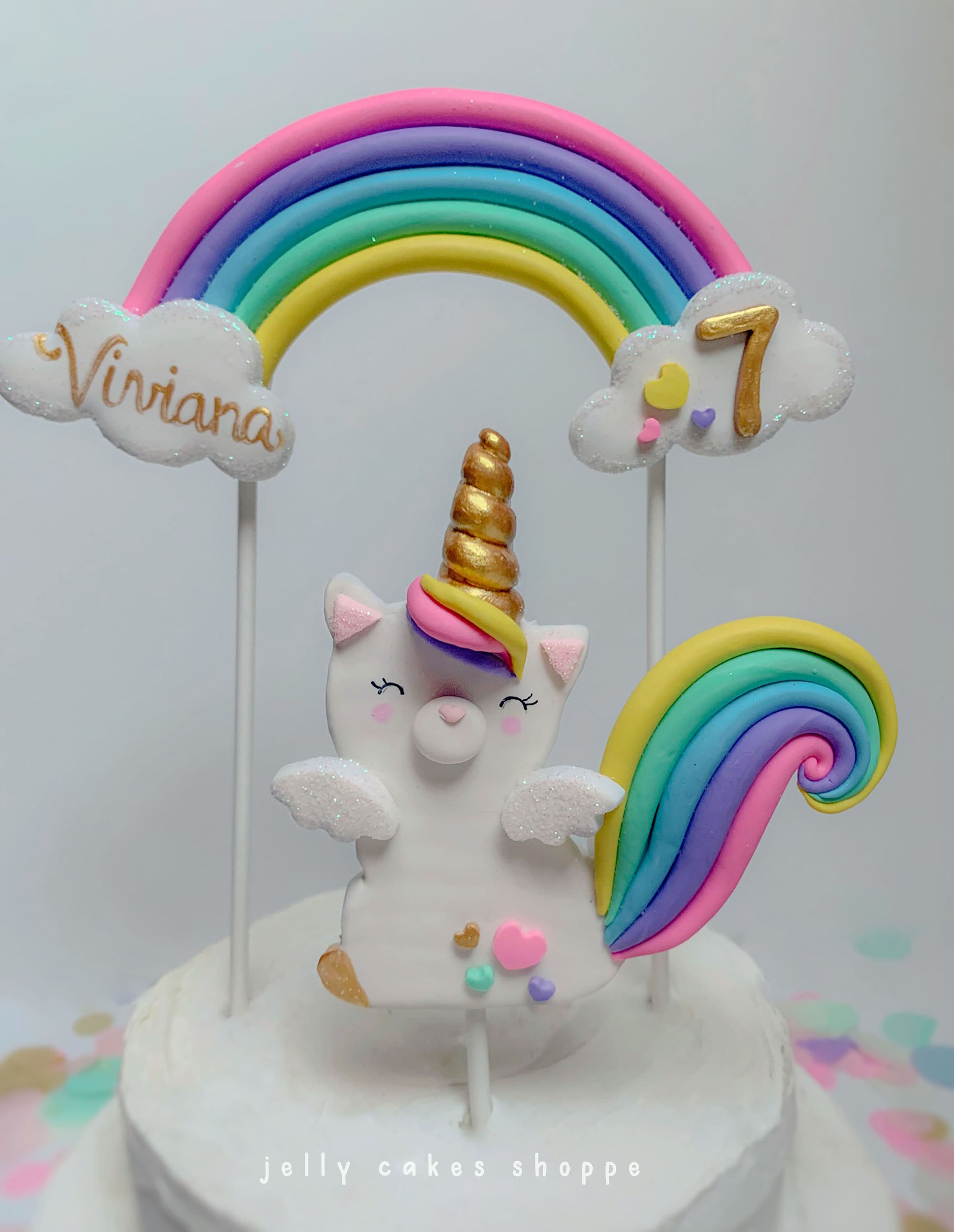Caticorn Cake Topper, Non Edible Cake Topper, Personalized Kittycorn ...
