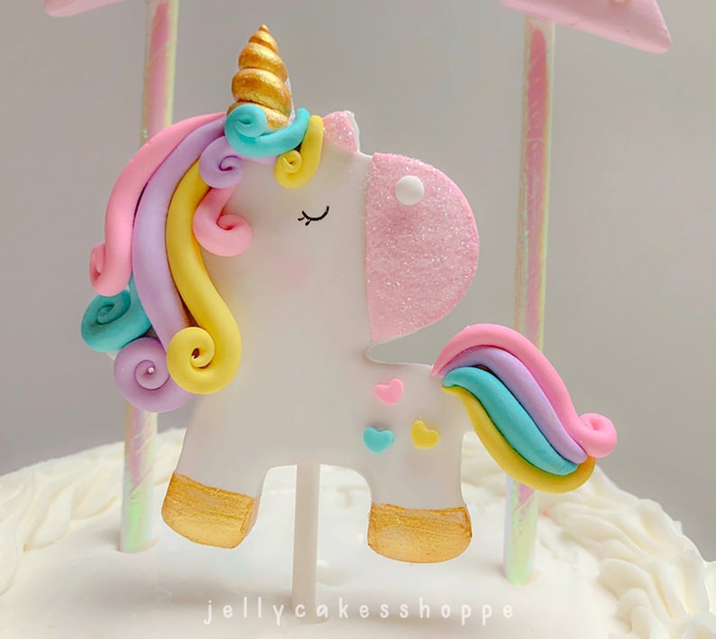 Personalized Unicorn Cake Topper, Non Edible Cake Topper, Rainbow ...