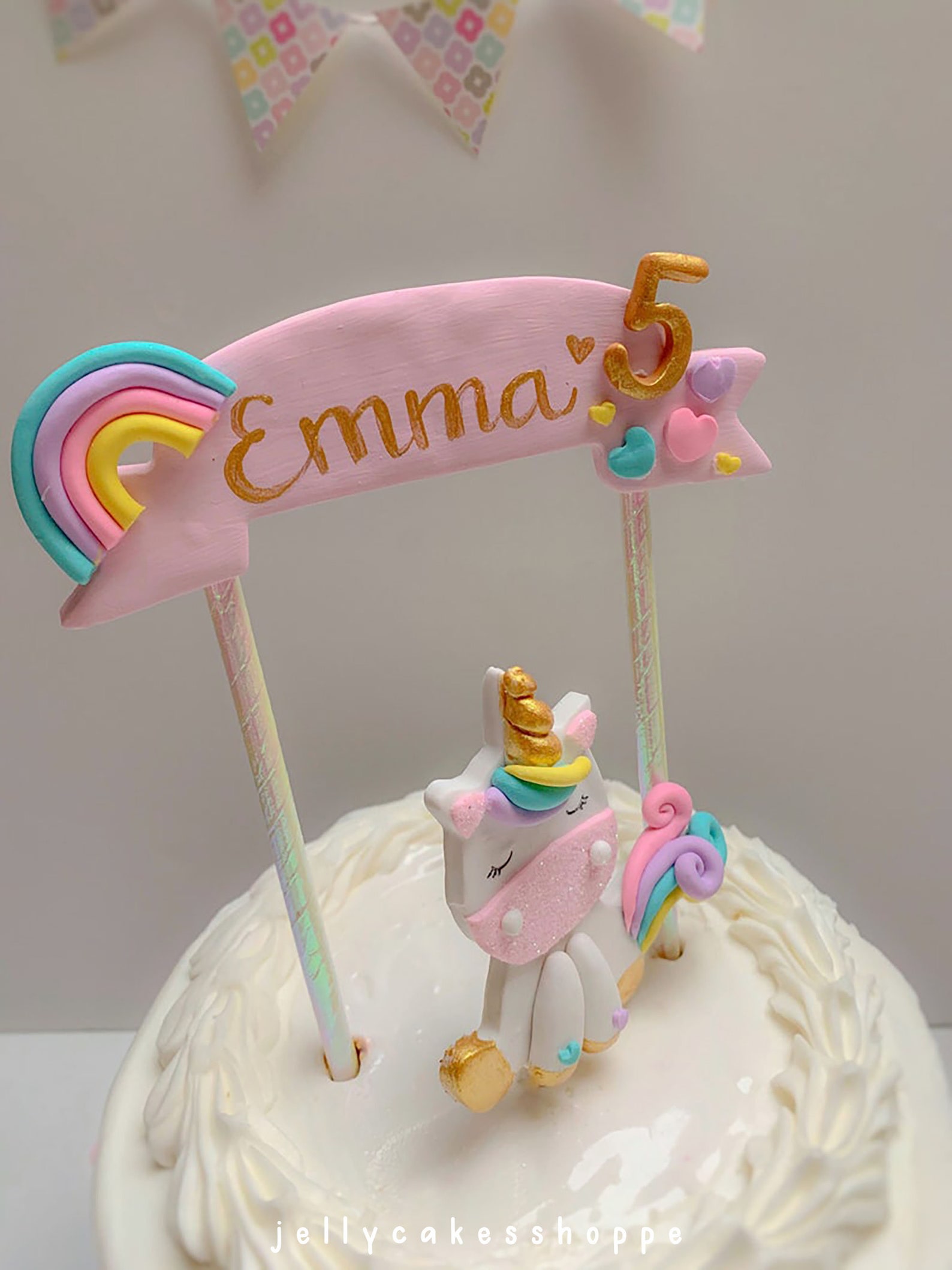 Personalized Unicorn Cake Topper Non Edible Cake Topper Etsy