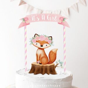 Fox Cake Topper, Woodland Baby Shower, Fox Centerpiece, Personalized ...