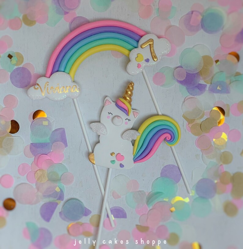 Caticorn Cake Topper Non Edible Cake Topper Personalized - Etsy