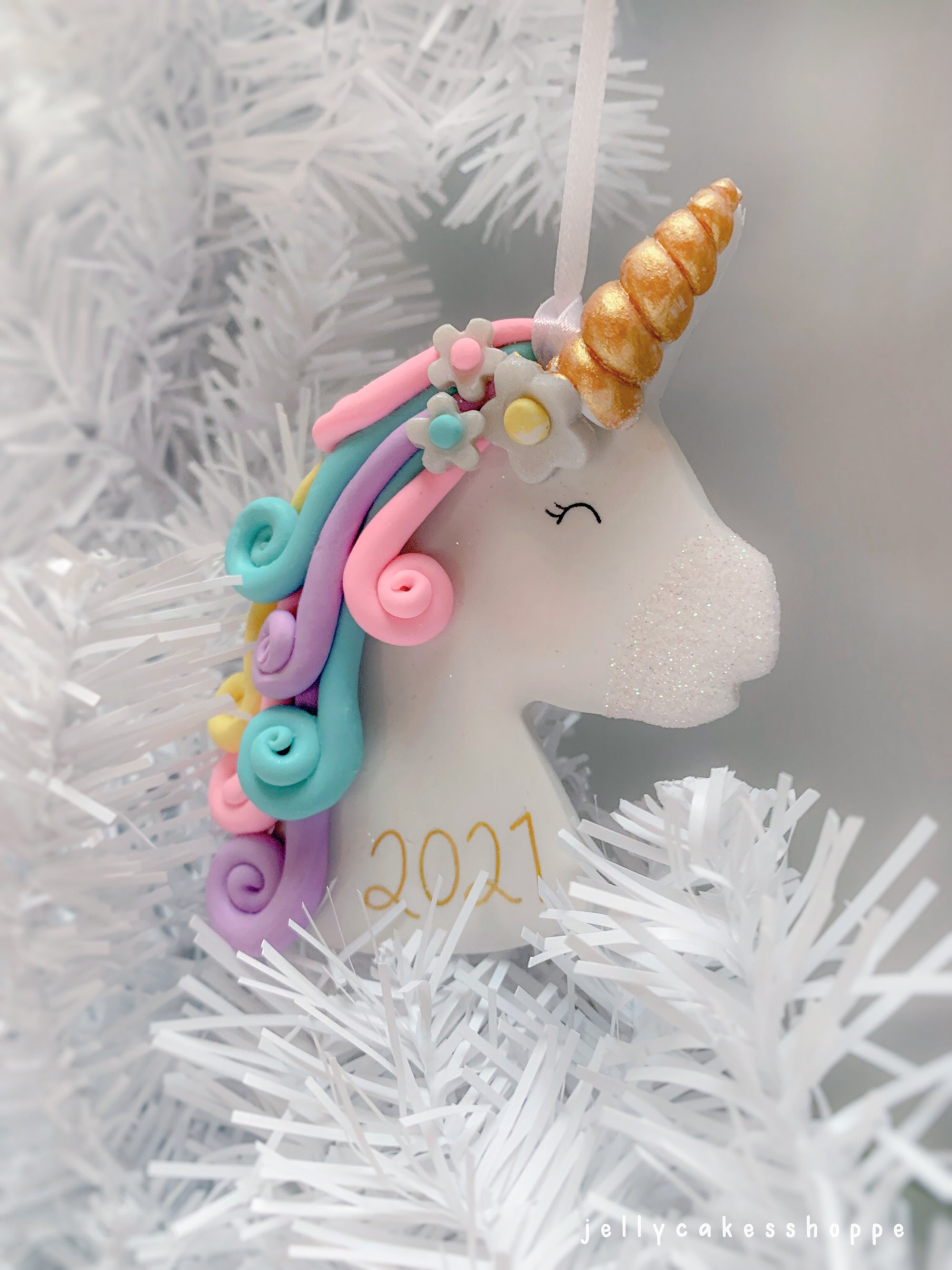 Personalized Unicorn Ornament, Christmas Ornament for Girl, Polymer ...