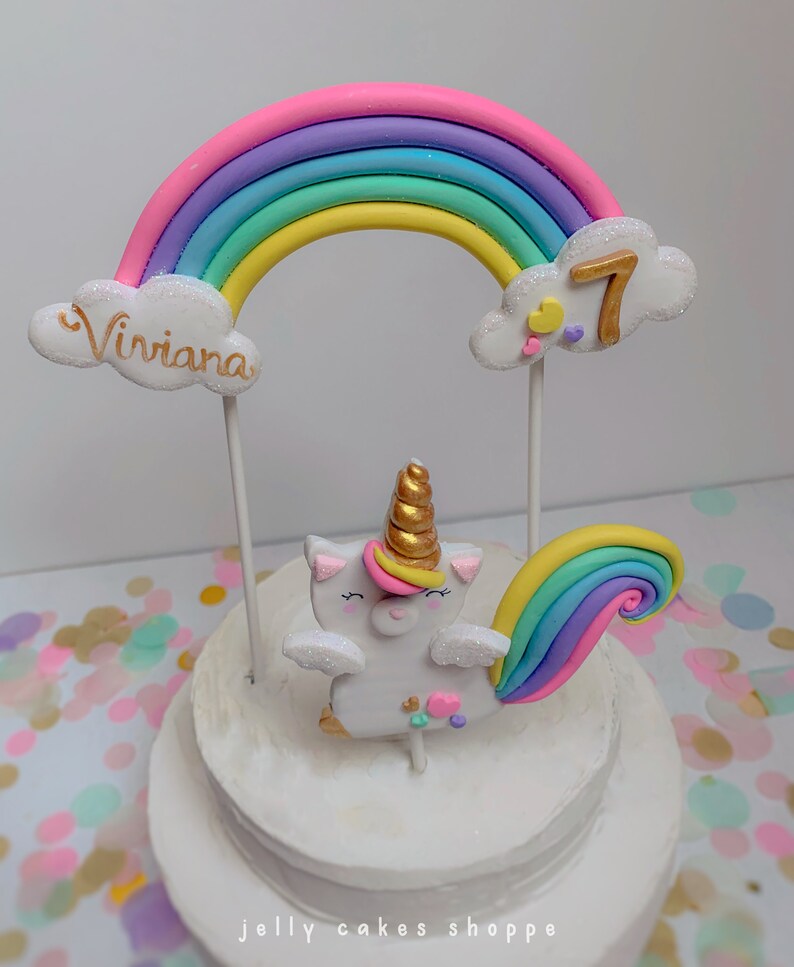 Caticorn Cake Topper Non Edible Cake Topper Personalized - Etsy