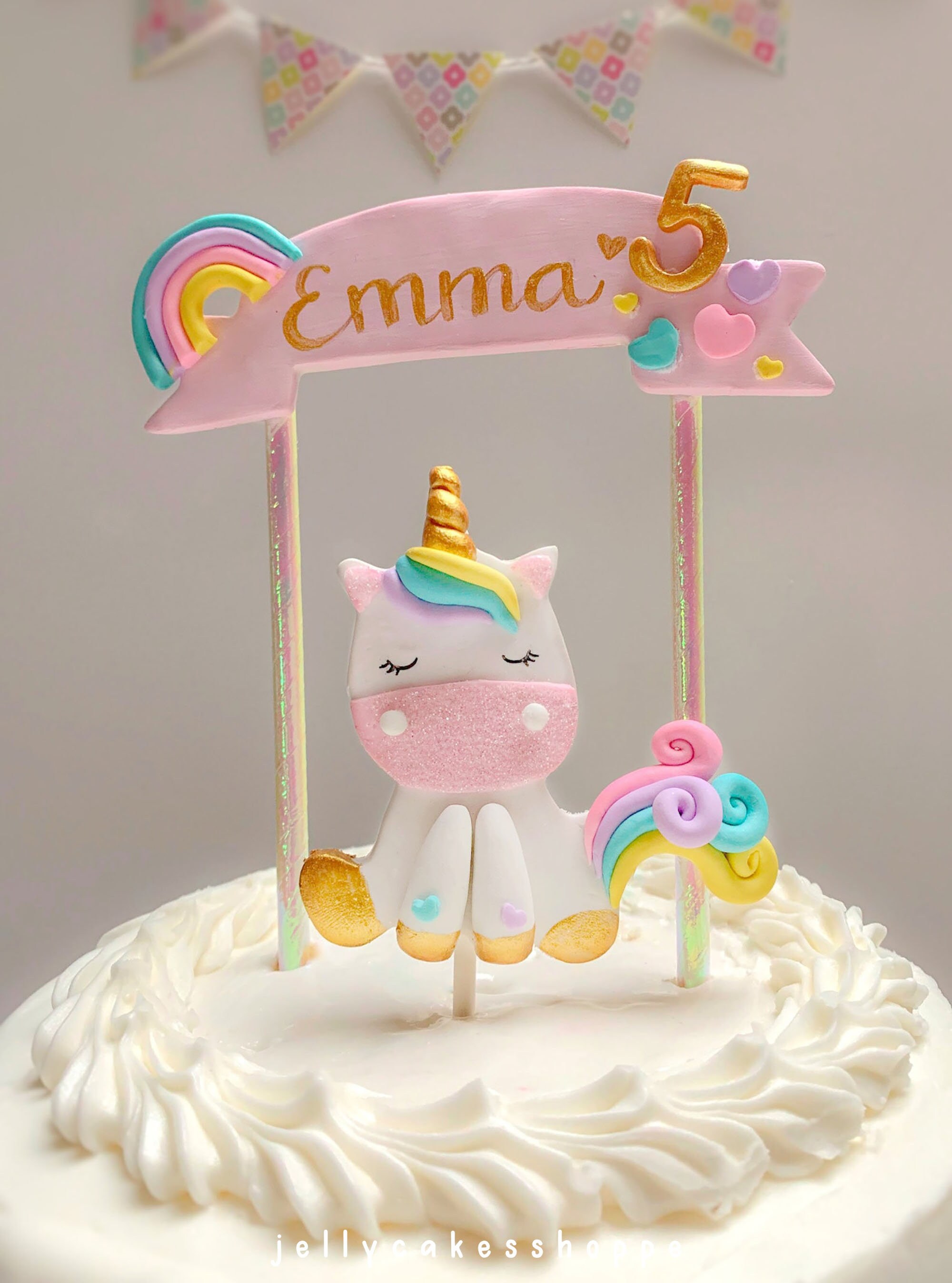 Personalized Unicorn Cake Topper Non Edible Cake Topper Etsy