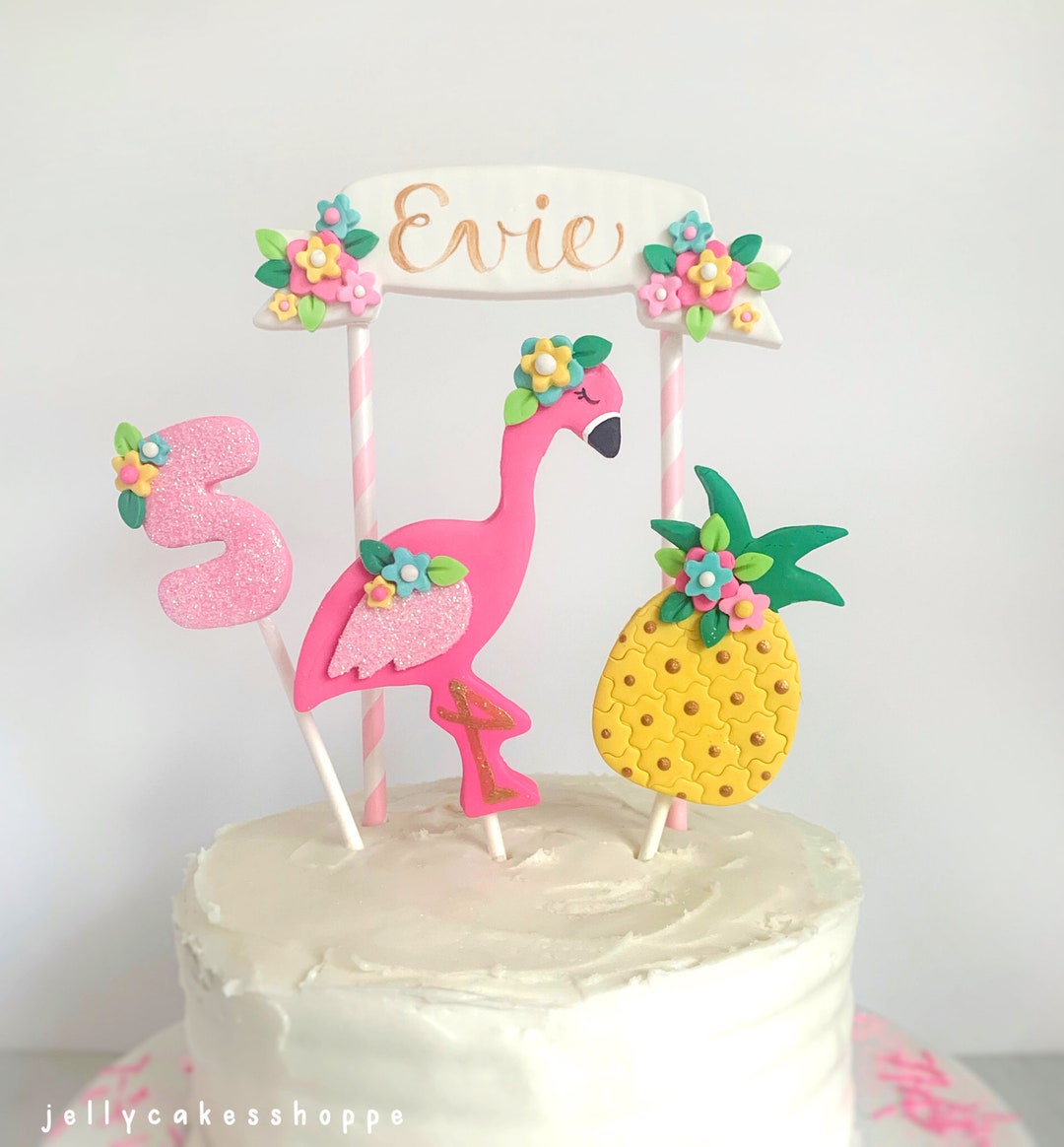Flamingo Cake Topper, Non Edible Cake Topper, Pink Flamingo Birthday ...