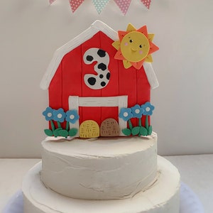 Barn Cake Topper, Red Barn Birthday Theme, Farm Cake Topper, Farm Baby ...