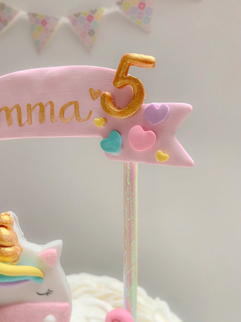 Personalized Unicorn Cake Topper Non Edible Cake Topper Etsy