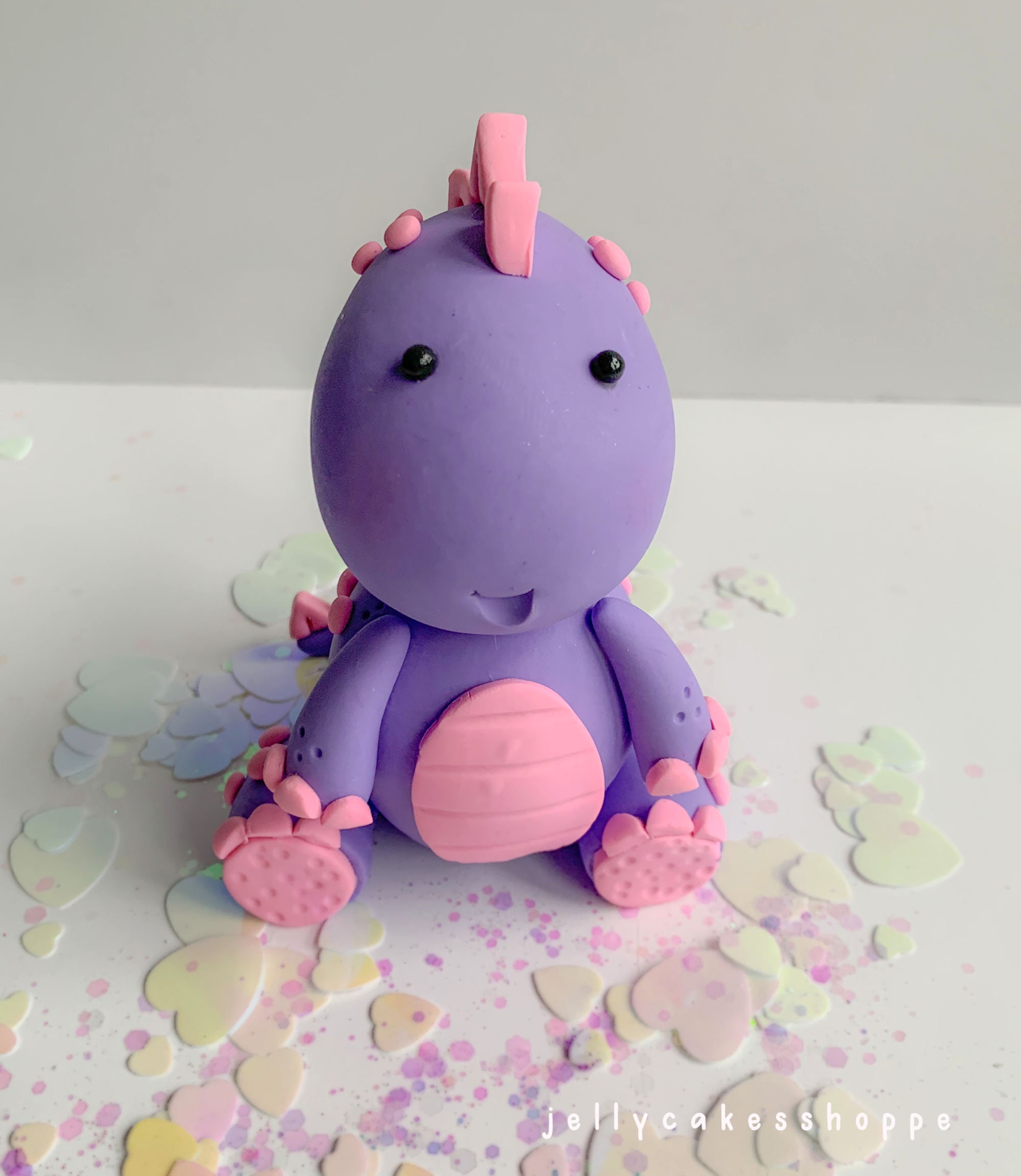 Girl Dinosaur Cake Topper, Nonedible, Pink Dinosaur Cake Decoration ...