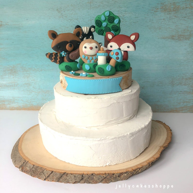 Forest Animals Cake Topper for Boy, Nonedible, Personalized, Woodland ...