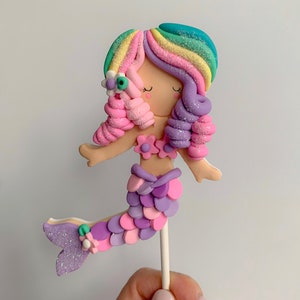 Custom Mermaid Cake Topper, Non Edible, Pastel Mermaid Birthday, Under ...