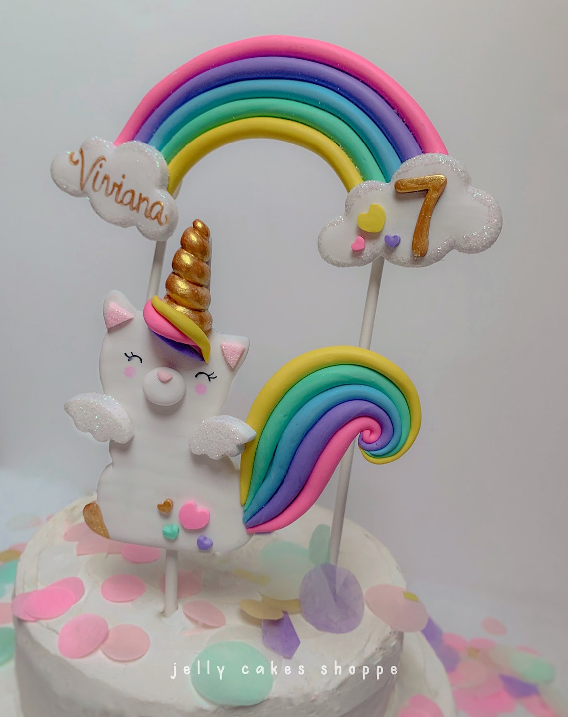 Caticorn Cake Topper Non Edible Cake Topper Personalized - Etsy