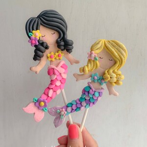 Custom Mermaid Cake Topper, Non Edible, Pastel Mermaid Birthday, Under ...