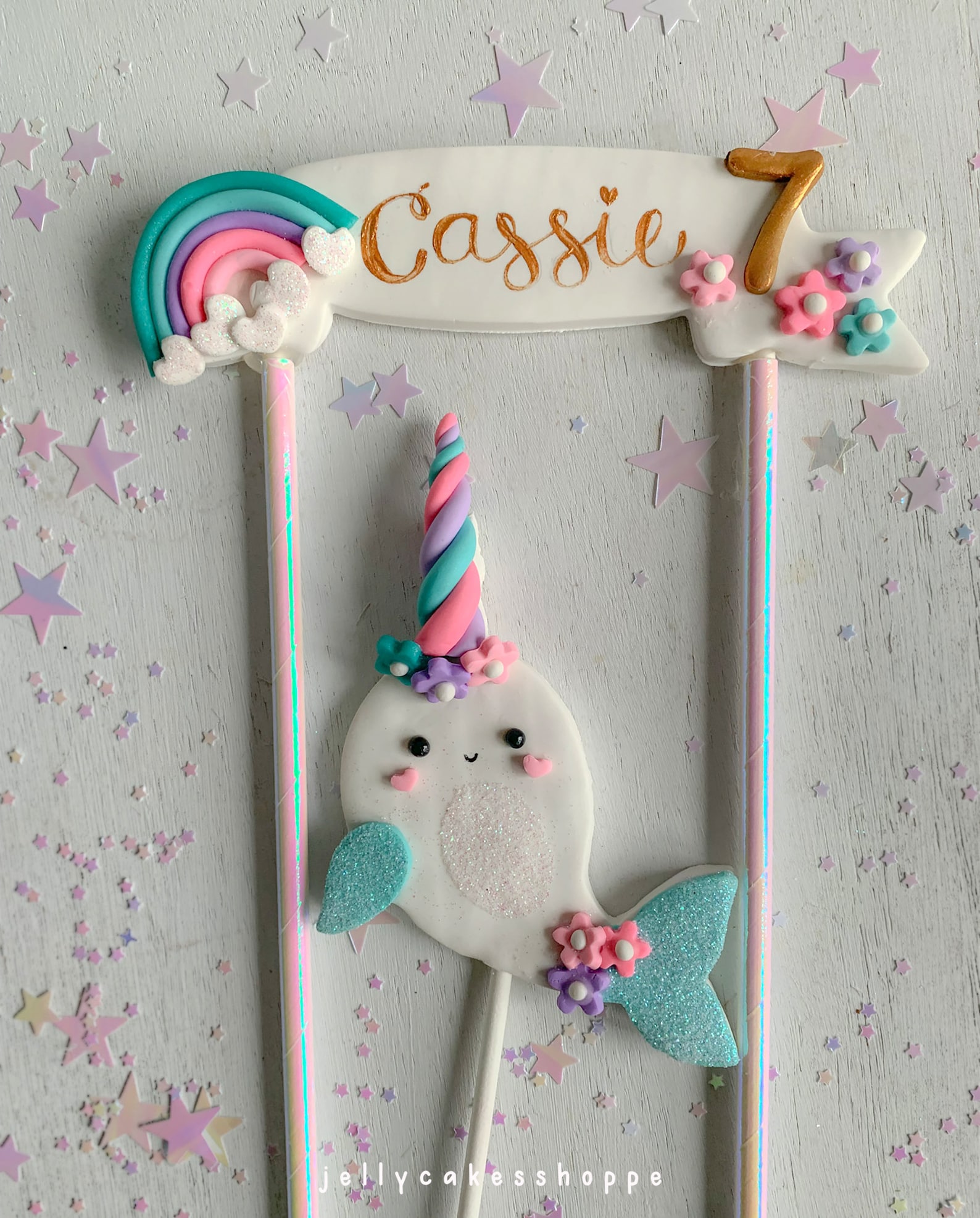 Mermicorn Cake Decorations, Unicorn Mermaid Cake Topper, Nonedible ...