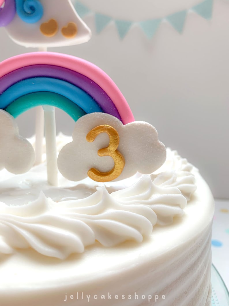Personalized Unicorn Cake Topper, Non Edible Cake Topper, Rainbow ...