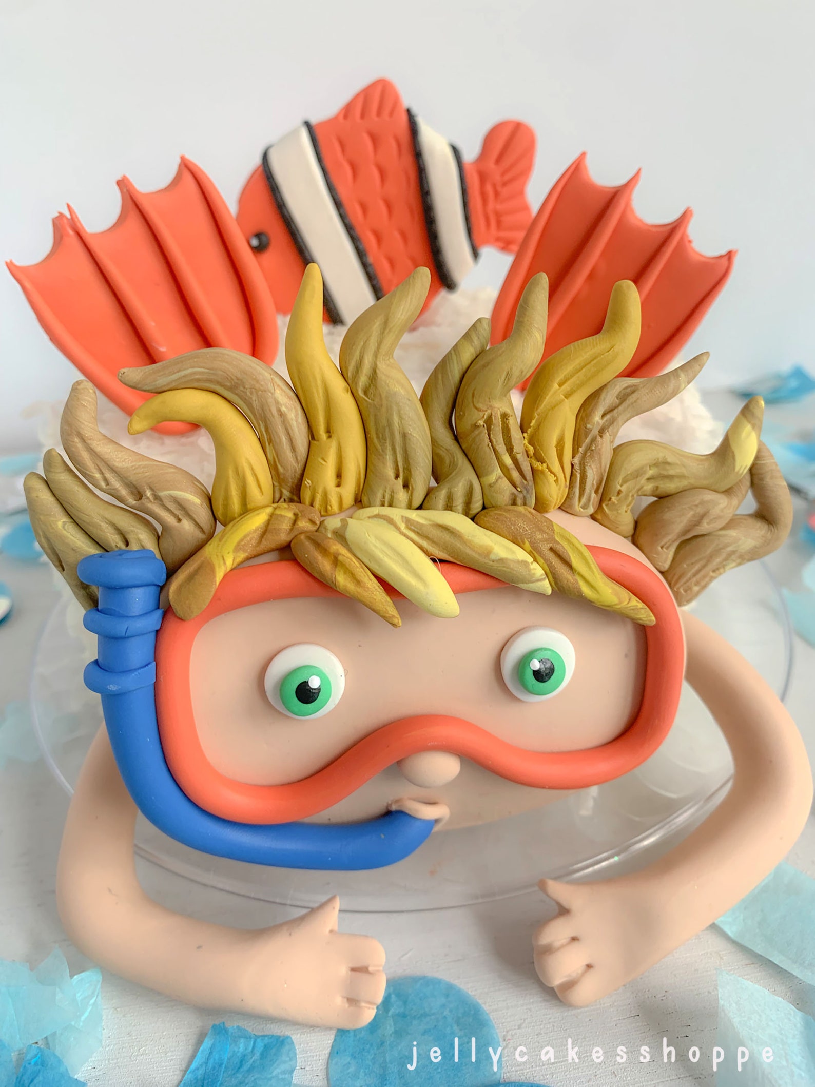 Scuba Diver Cake Topper, Nonedible, Summer Birthday Cake Decoration ...