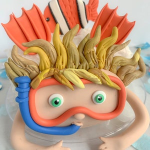 Scuba Diver Cake Topper, Nonedible, Summer Birthday Cake Decoration ...