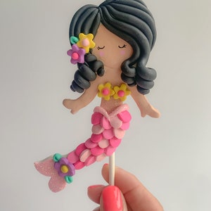 Custom Mermaid Cake Topper, Non Edible, Pastel Mermaid Birthday, Under ...