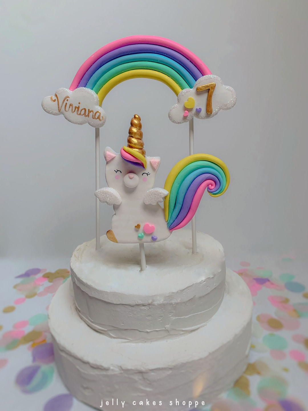 Caticorn Cake Topper, Non Edible Cake Topper, Personalized Kittycorn ...